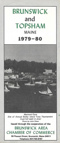 1979 Road Map BRUNSWICK TOPSHAM Maine Cumberland Sagadahoc Counties ...