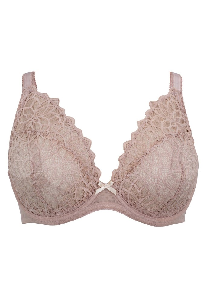 Low Cut & Sexy! WONDERWIRE Bra Nude 42G Contoured-Cups SOFT~STRETCH ...