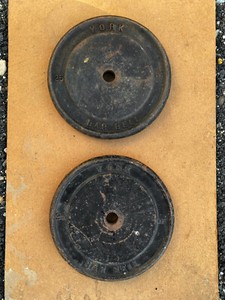2 Vintage York Barbell 25 Lb Standard 1" Weight Plates | eBay