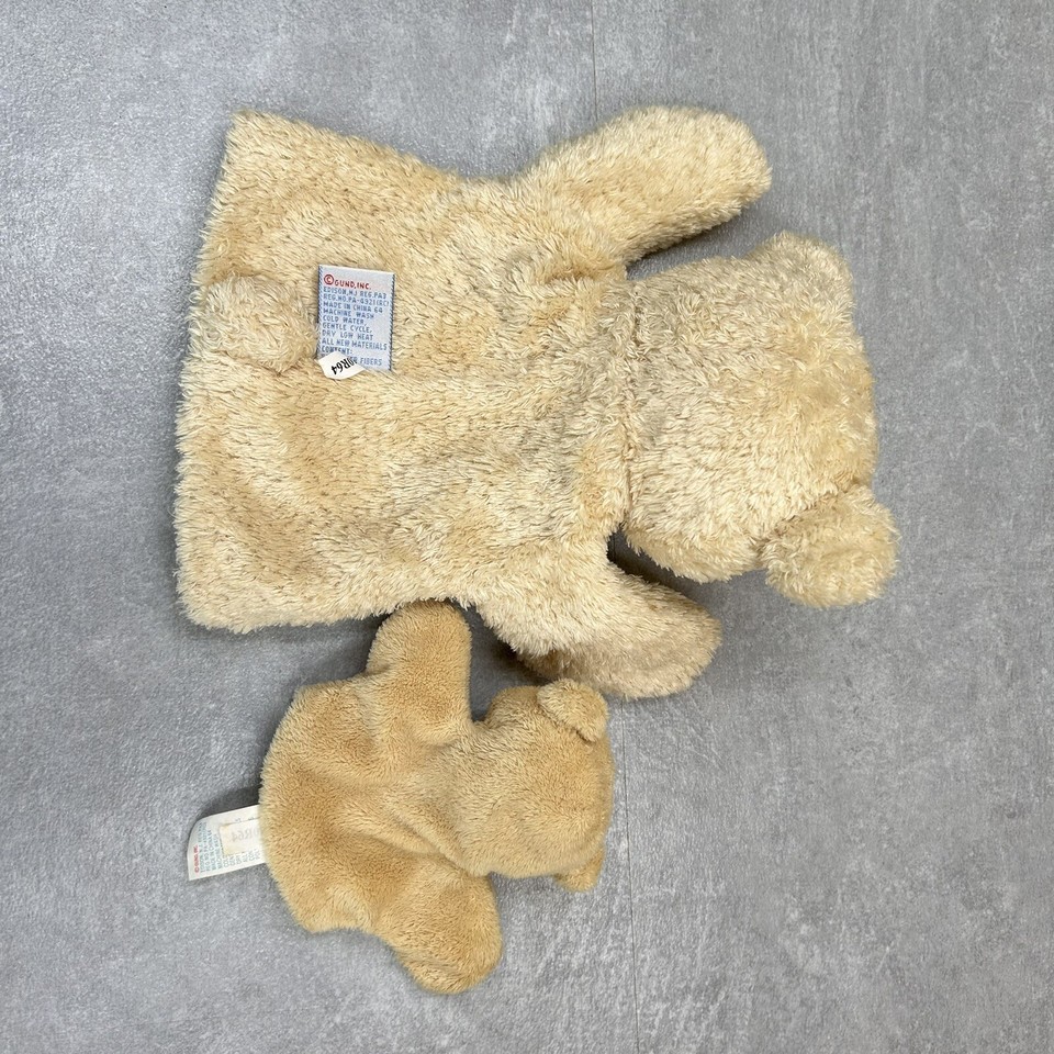 Baby Gund Lets Play Bippy and Baby Teddy Bear Hand Puppets Plush | eBay