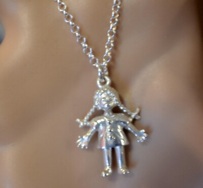 new sterling silver rag doll pendant & chain | eBay UK