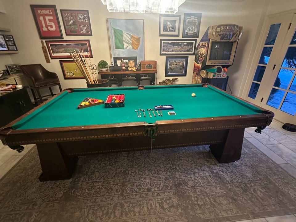 antique brunswick pool table 9 ft fully restored | eBay