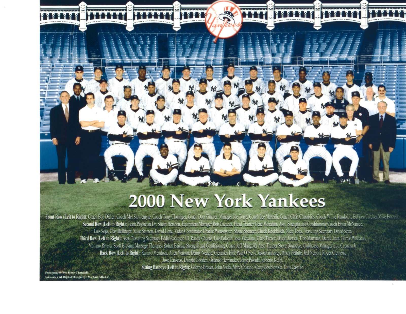 2000 NEW YORK YANKEES 8X10 TEAM PHOTO BASEBALL HOF JETER RIVERA ...