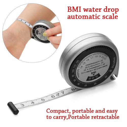 Retract Fitness BMI Calculator Ruler Body Mass Measure 150cm Measuring ...