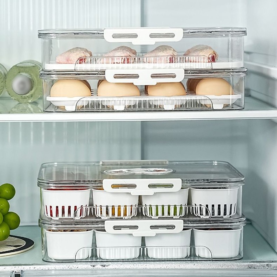 Stackable Fridge Storage Containers for Pantry Kitchen Use Plastic Box ...