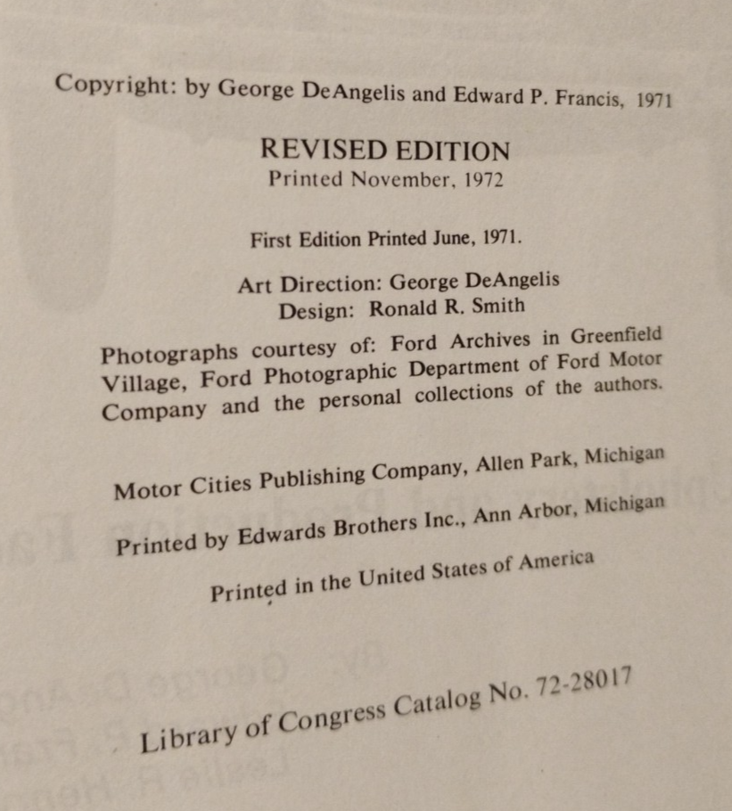 COLLECTABLE.The Ford Model "A" "As Henry Built It" by George DeAngelis ...