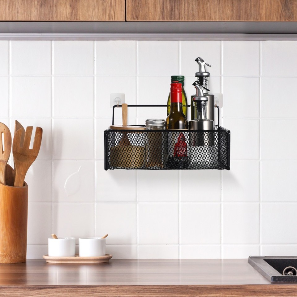 Hanging Wire Basket Shelves Utensil Drying Rack Rack Organizer | eBay UK