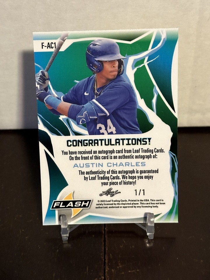 2023 Leaf Flash Austin Charles 1/1 SUPERFRACTOR GOLD VINYL ROOKIE AUTO ...