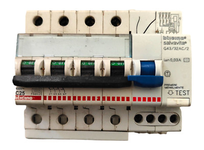 Bticino MCB C25 4P F84H/25+ Differential G43/32AC 4P 0,03A Type AC | eBay