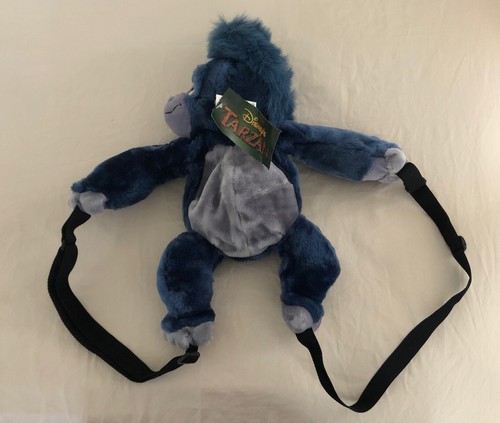 Disney Terk Tarzan Plush Backpack Blue Gorilla 17" Adjustable Straps ...