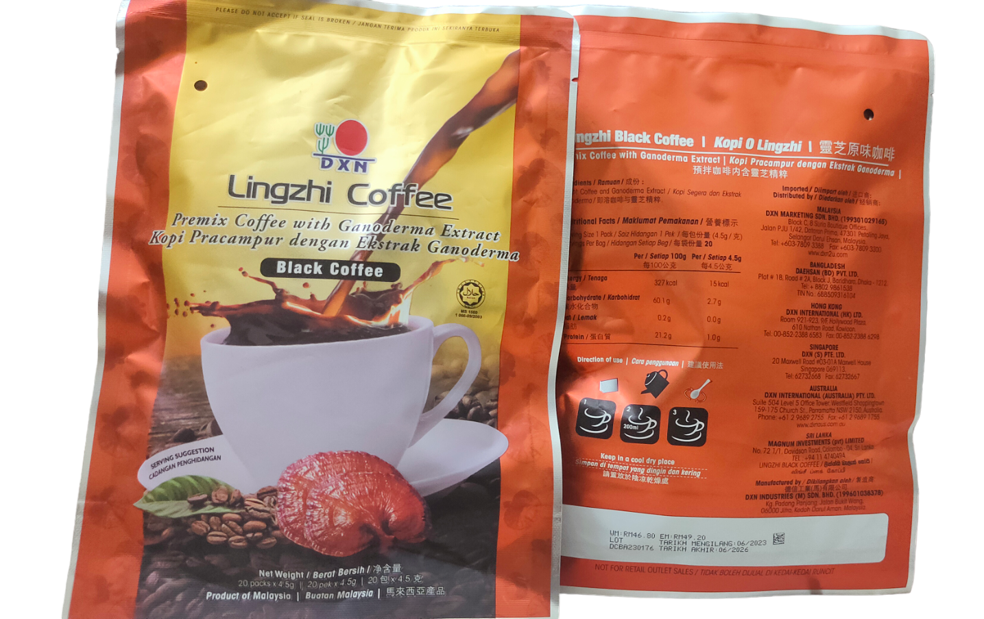5 X DXN Lingzhi Black Coffee Premix Coffee with Ganoderma Extract | eBay