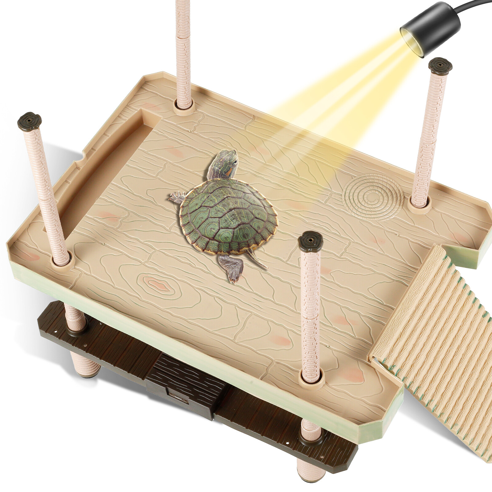 16" Turtle Pier Basking Platform Aquarium Fish Tank Reptile Floating ...