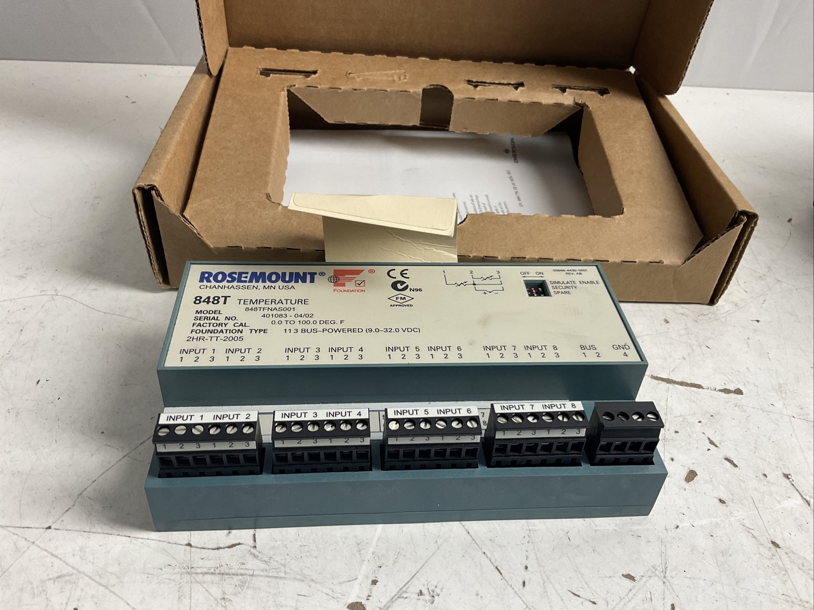 ROSEMOUNT 848T 848TFNAS001K1062 FOUNDATION FIELD BUS TEMPERATURE ...