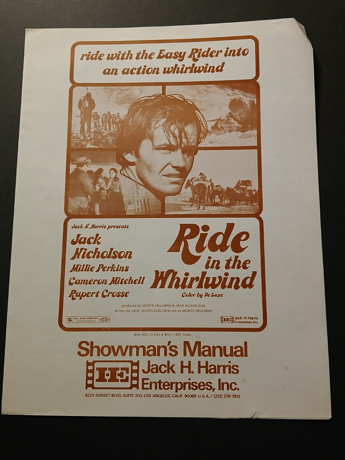 1966 Orig. "Ride in the Whirlwind" Movie Press Book - 8.5 x 11" - Jack ...