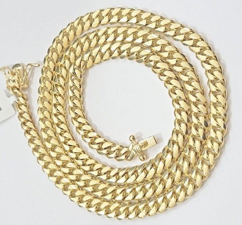 Real 14k Yellow Gold Miami Cuban Link Chain 6mm 22" Necklace 14kt solid ...