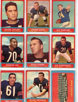 1963 Topps Football Chicago Bears 11 card lot, Ex | eBay