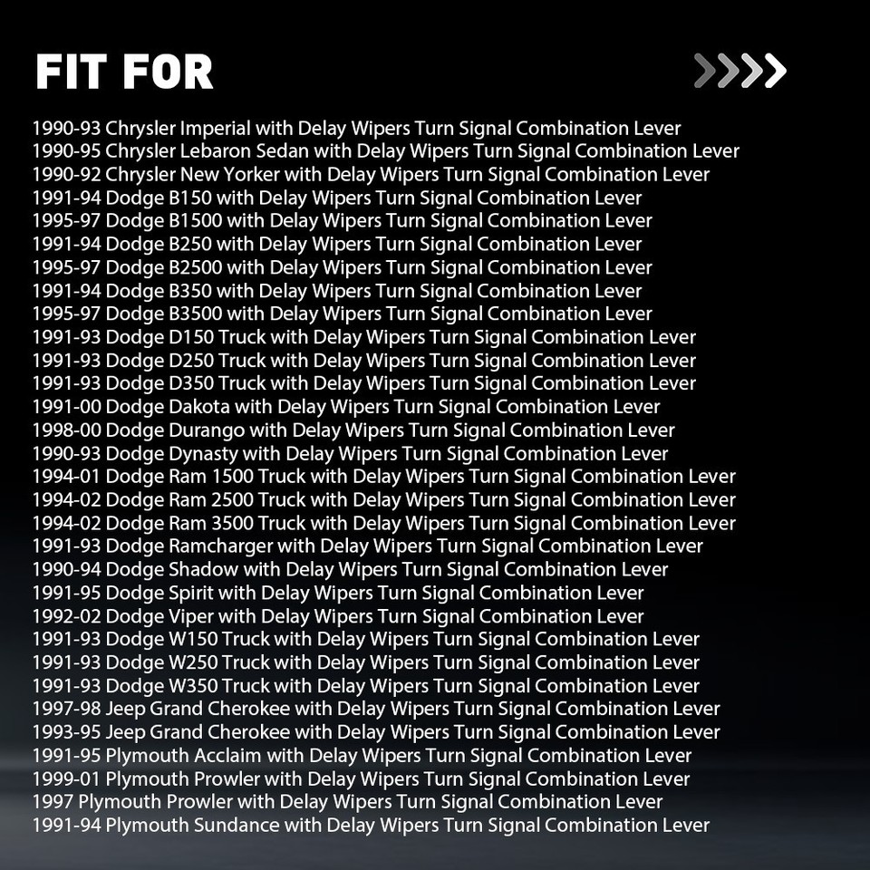 For 1994-2001 DODGE RAM 1500 2500 3500 SIGNAL TURN MULTI WIPER FUNCTION ...