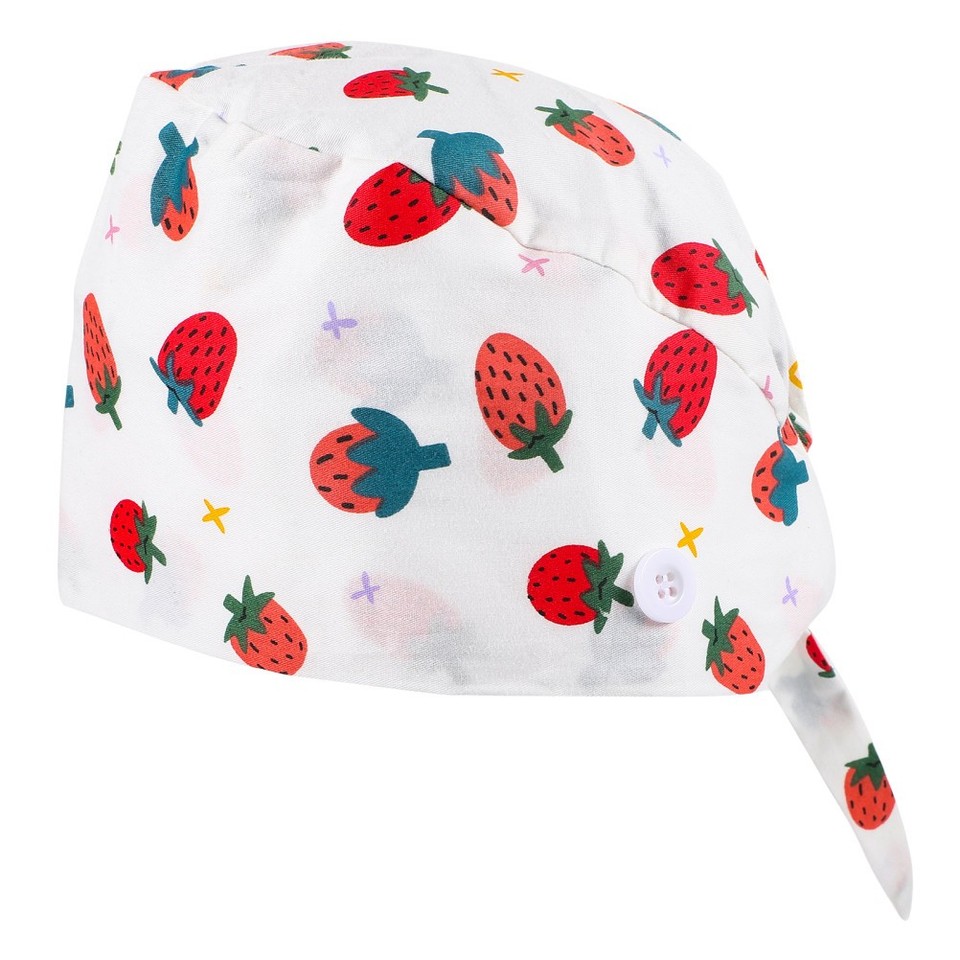 Scrub Cap Women Nurse Scrub Hat Printed Hat Working Cap with Button for ...