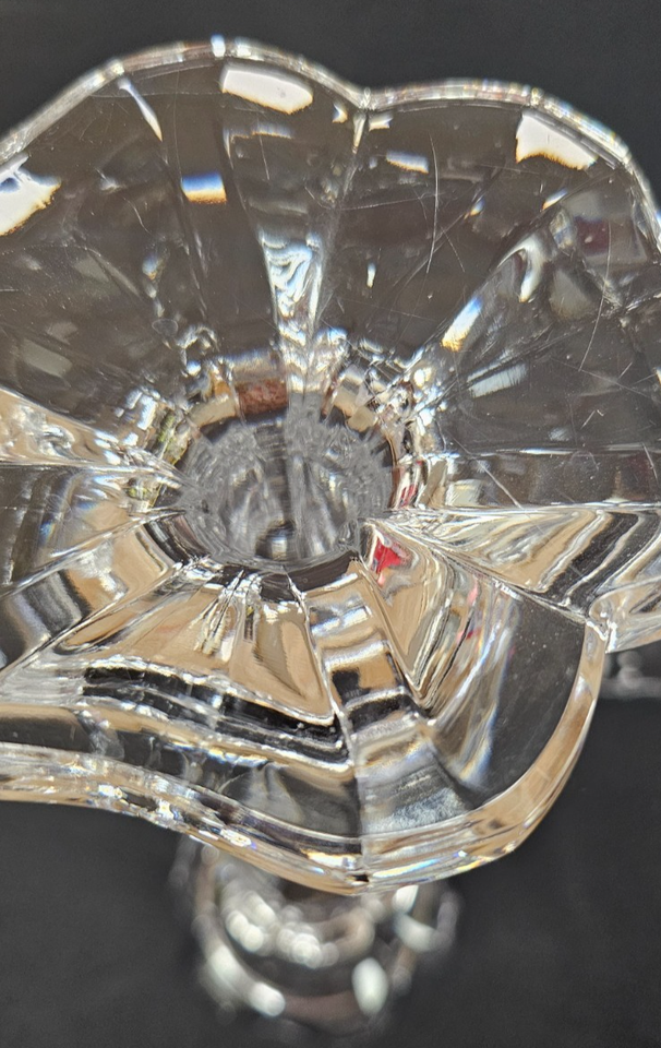 Heavy Lead Crystal 12" Candlestick Set of Two with Floral Base for ...