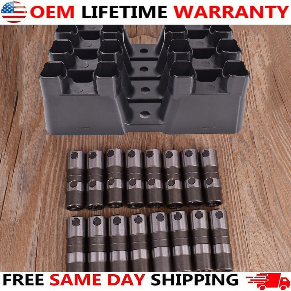 16 OEM Lifters 12499225 + 4 Guide Tray For LS7 LS1 - LS3 LS6 LQ4 LQ9 ...