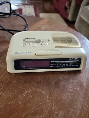 Vintage Sony Dream Machine AM FM Radio Alarm Clock Model ICF-C25 Works ...