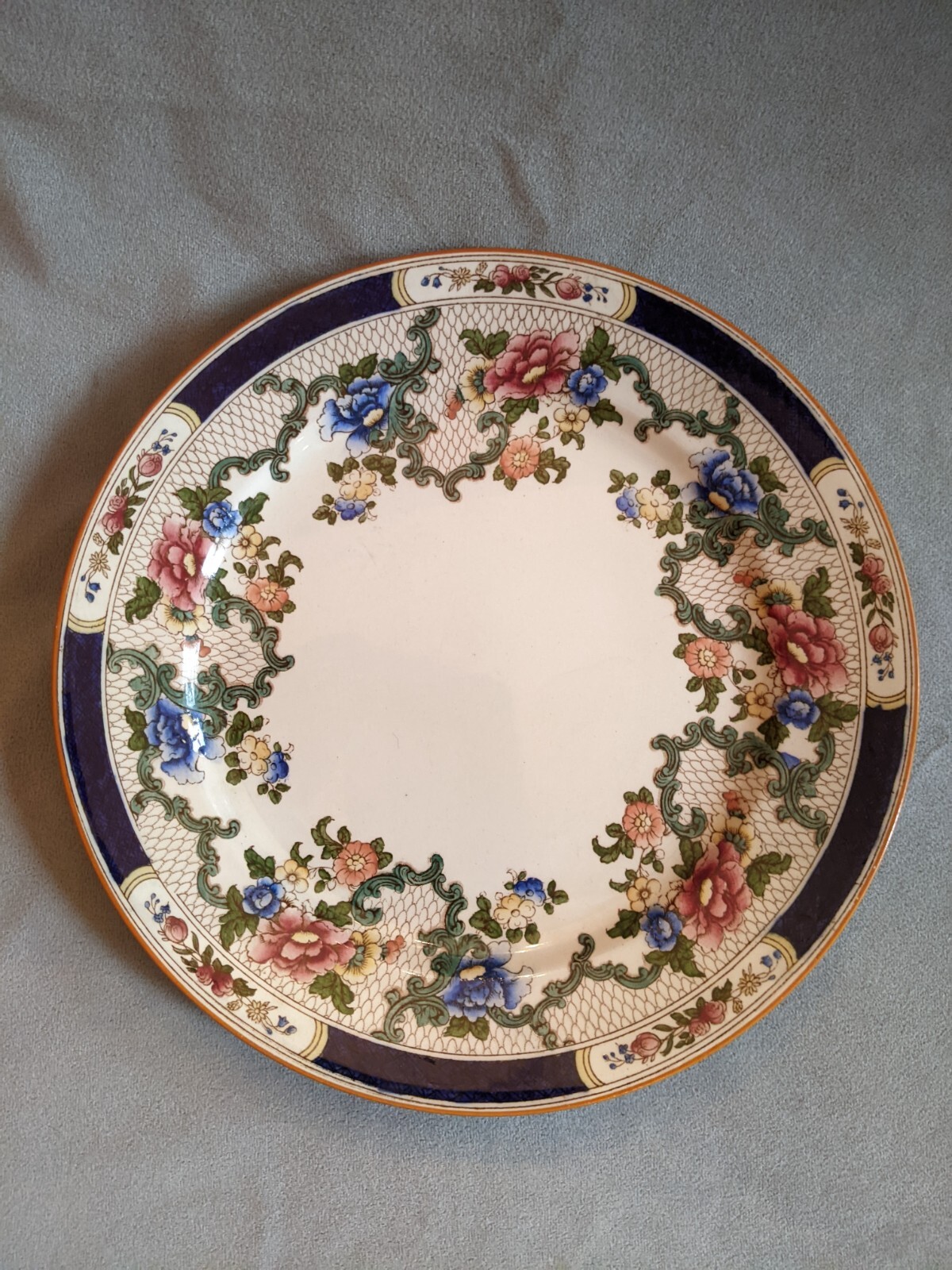 Vintage Floral/Gilding Design Dinner Plate, H. W. Plummer, Cauldon ...