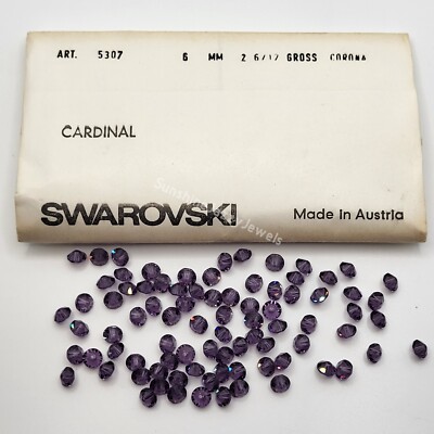 Factory Pack Swarovski Crystal Cardinal 6mm Flat Bicone 5307 Beads ...