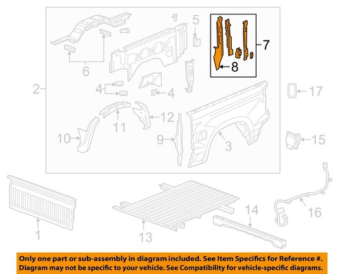 GM OEM 19-23 Silverado 1500 LD Pick Up Box Components-Rear Pillar ...