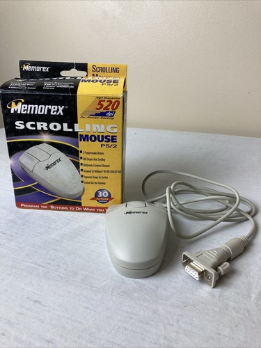 Memorex Scrolling Mouse PS/2 High Resolution 52Dpi Ball Mice | eBay