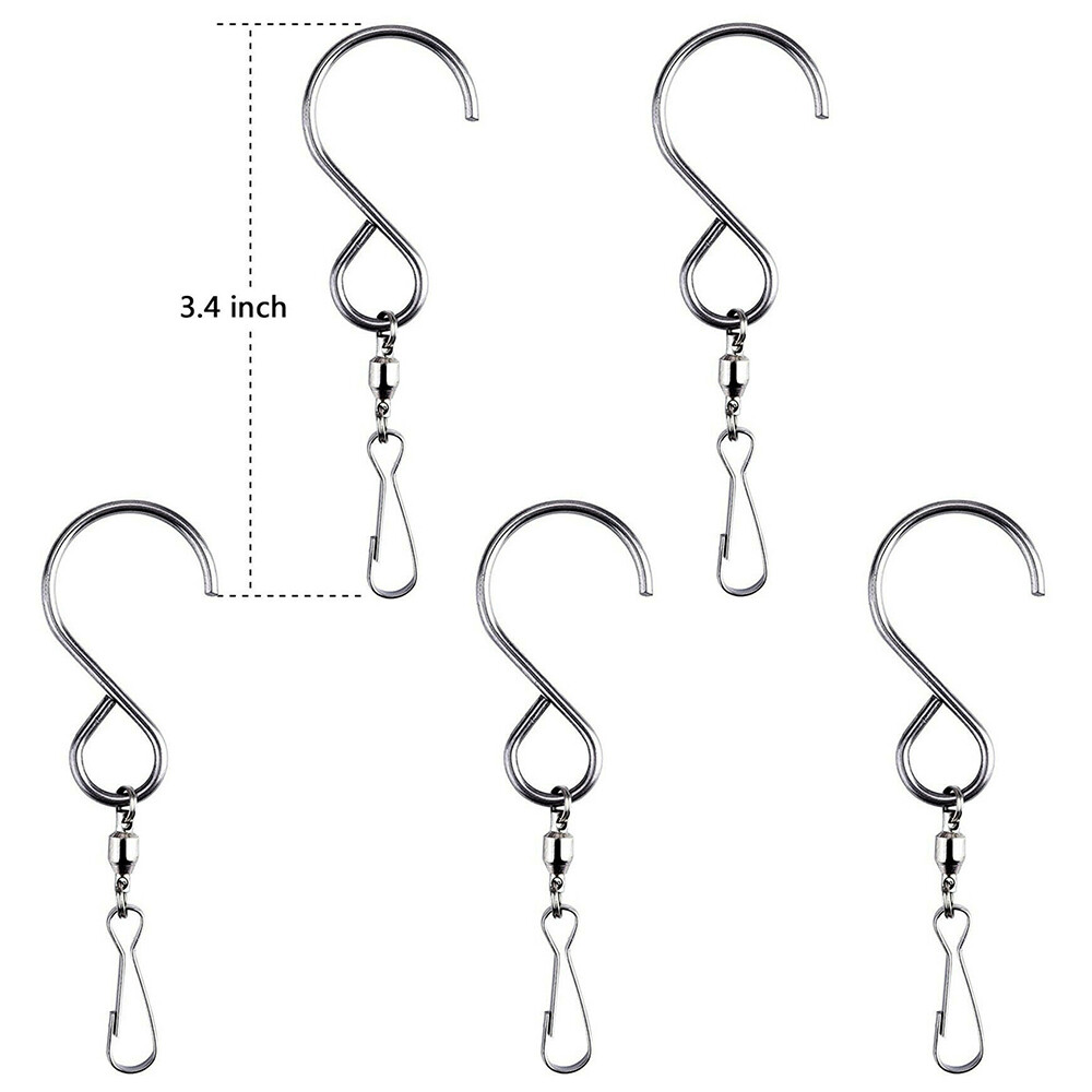 20pcs Swivel S Hooks Clips Hanging Wind Spinners Chimes Crystal Twister ...