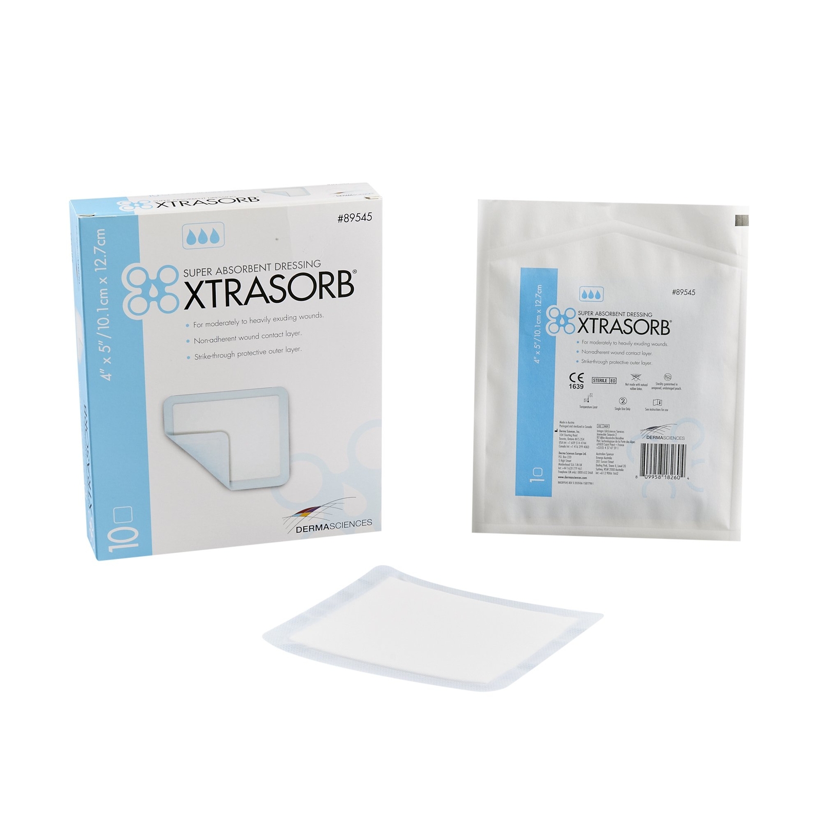Xtrasorb Super Absorbent Dressing 4" x 5" BX of 10 | eBay