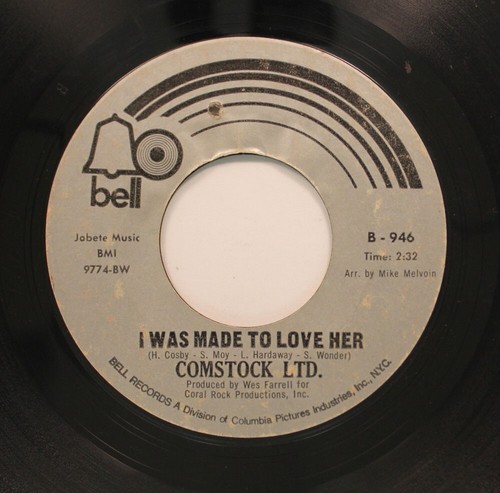 Comstock Ltd. - 45 - I Was Made To Love Her / Breakout On Bell Records ...