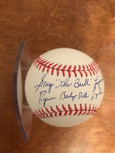 GREG & RYAN LUZINSKI AUTOGRAPHED OMLB SIGNED THE BULL & BABY BULL ...