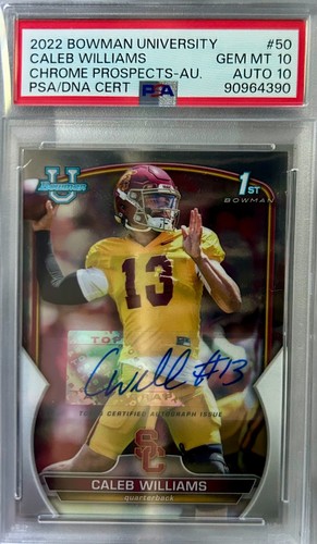 2022 bowman university chrome Gem Mint 10 Auto 10- caleb williams 50 | eBay
