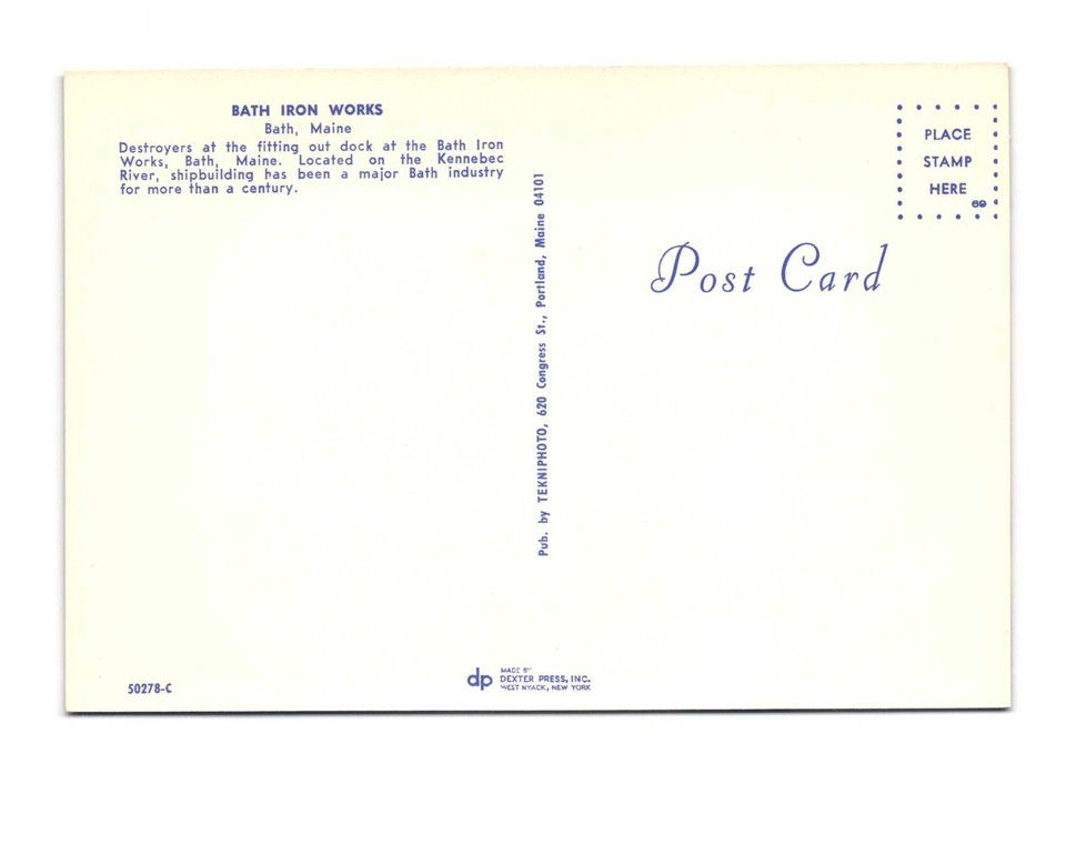 Bath Iron Works, Bath ME vintage postcard unposted | eBay