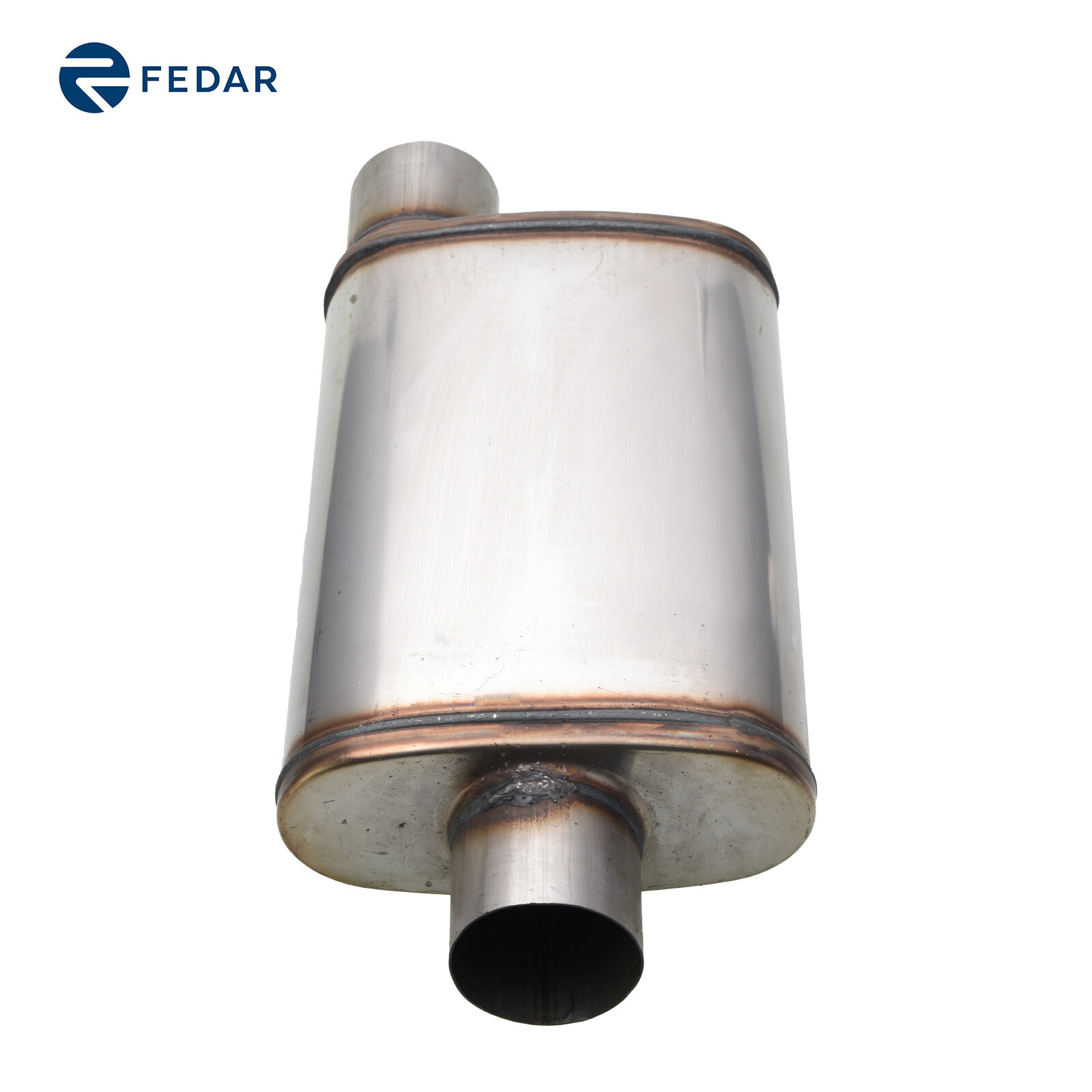 Fedar Max Flow Muffler 3" Offset Inlet/ Center Outlet, 20'' Overall ...