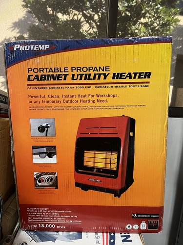 ProTemp Space Heater Radiant Propane Cabinet Garage Outdoor Portable ...
