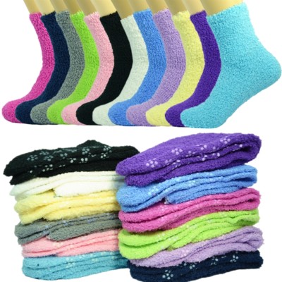 Wholesale Lot For Womens Soft Cozy Fuzzy Socks Non-Skid Solid Home Warm ...