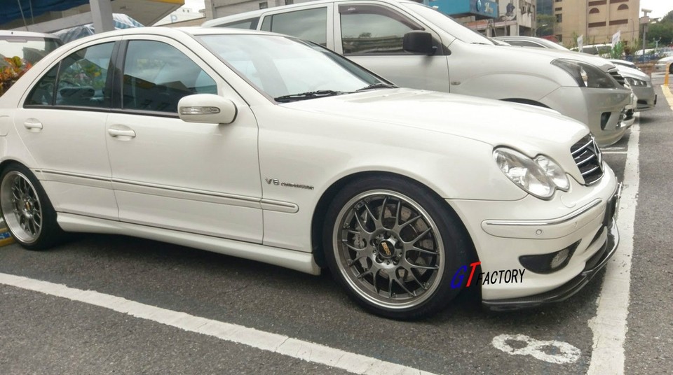 CARBON FRONT LIP SPOILER CS STYLE FOR MERCEDES BENZ W203 C32 & AMG ...