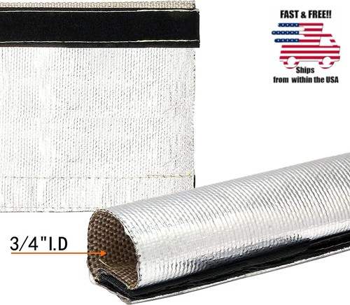 3/4" Metallic Heat Shield Sleeve Insulated Wire Hose Cover Wrap Loom ...