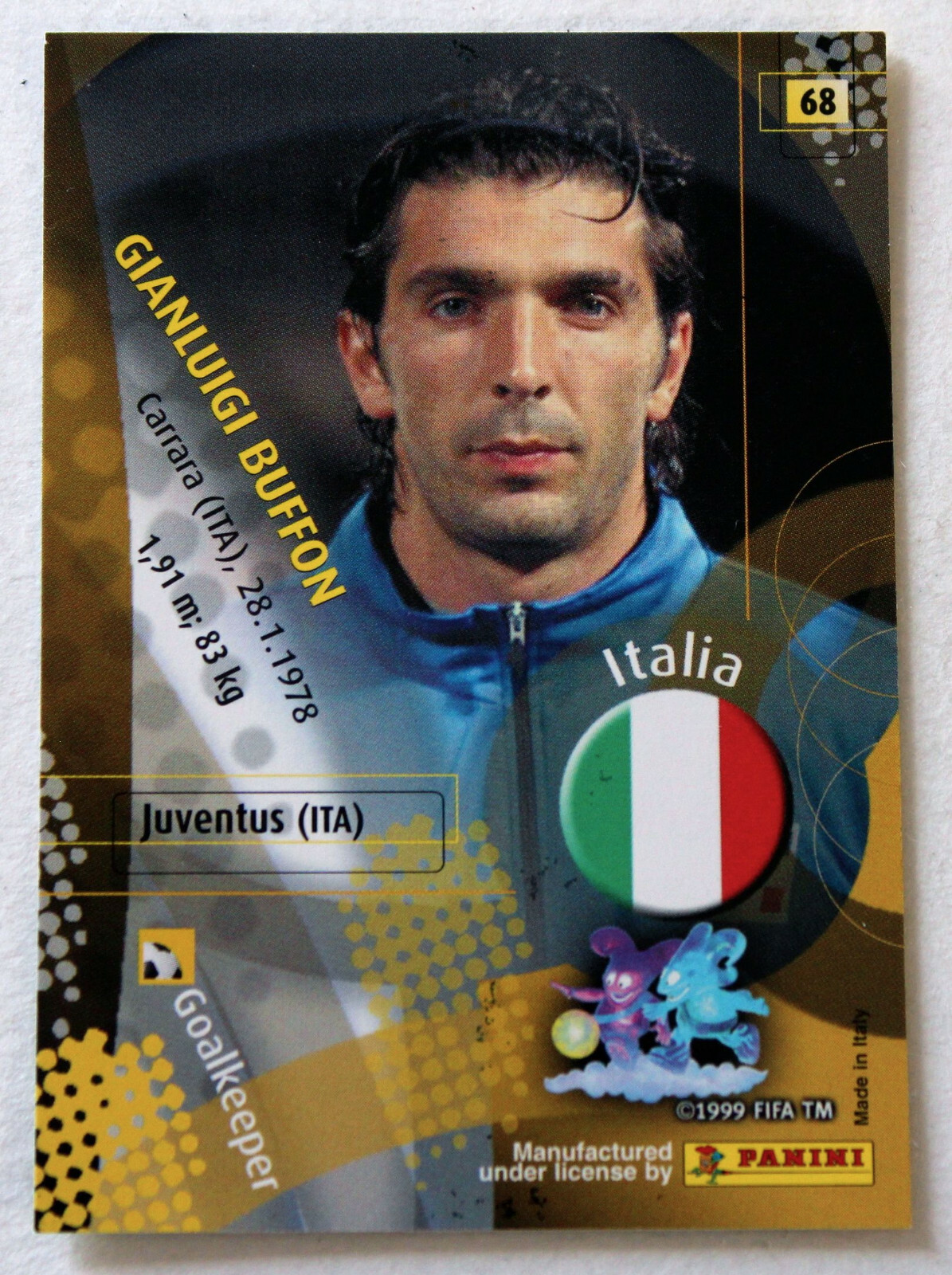 PANINI Soccer Trading Card GIANLUIGI BUFFON ITALY No. 2002 68 World Cup ...