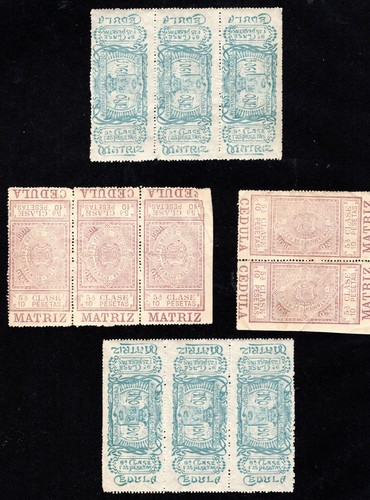 SPAIN RENENUE 1901 STAMPS CEDULA MADRID RECARGO MUNICIPAL ORIGINAL GUM ...