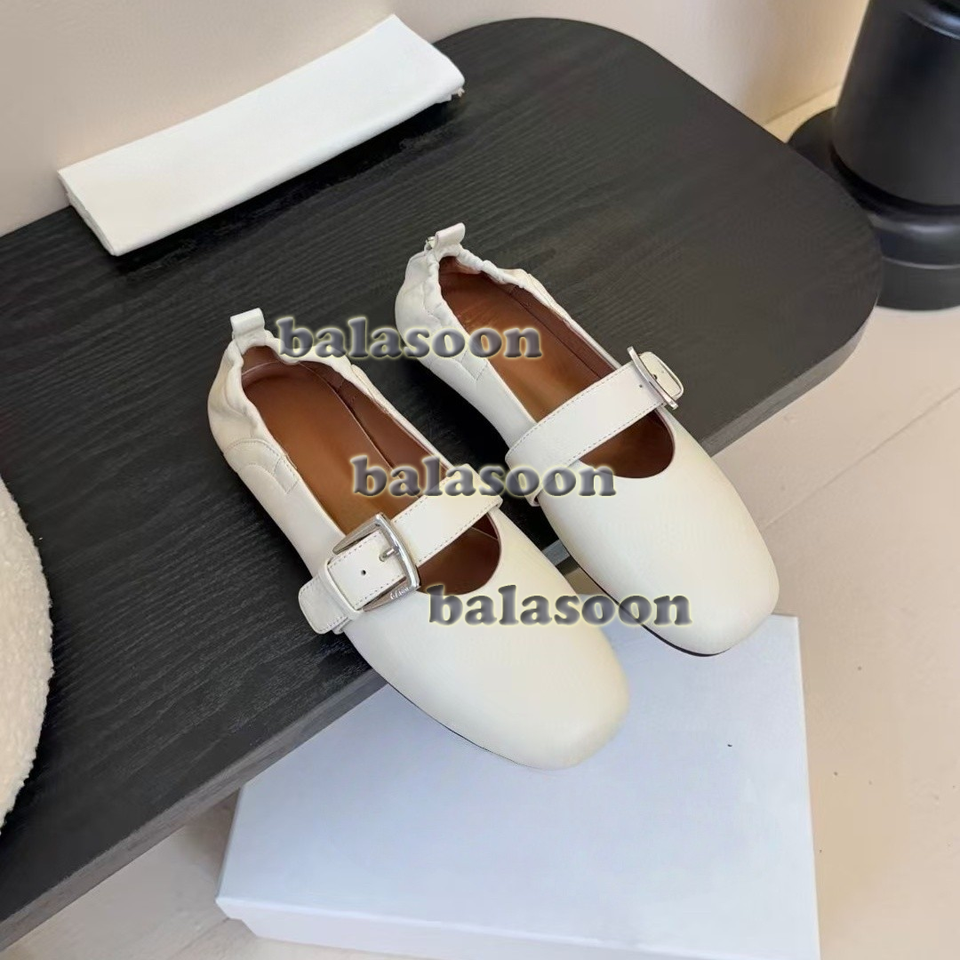 soft sheepskin flat bottom Mary Jane shoes round head shallow shoes ...