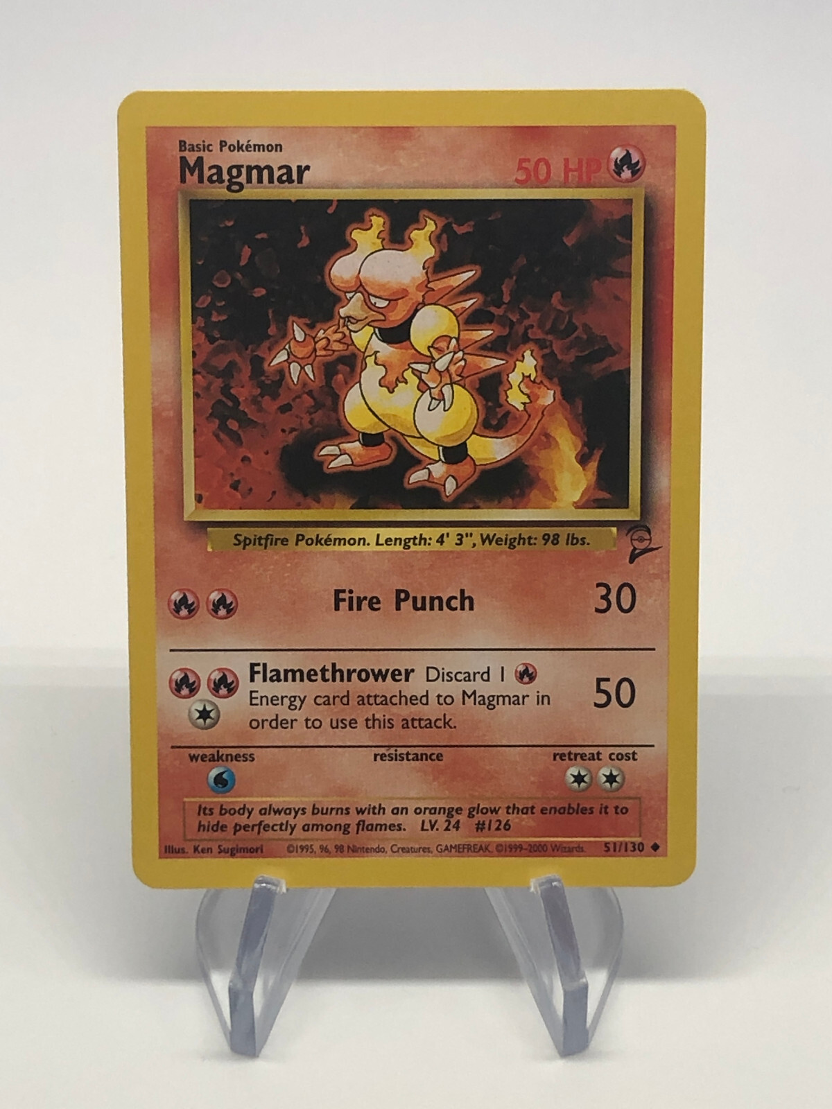 Magmar 51/130 - Uncommon - Vintage English Base Set 2 Pokemon Card - NM ...
