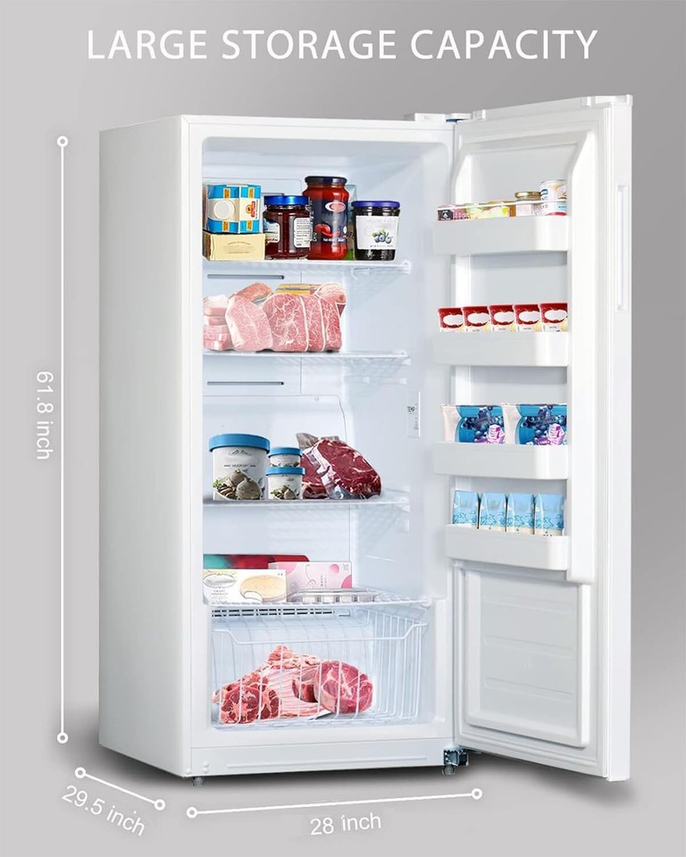 Deep Upright Freezer Food Storage Energy Star Refrigerator 13.8 Cu Ft ...
