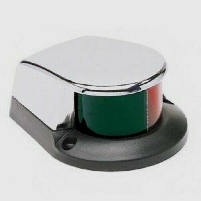 LARGE boating bow light red green chrome boat navigation marine BI ...