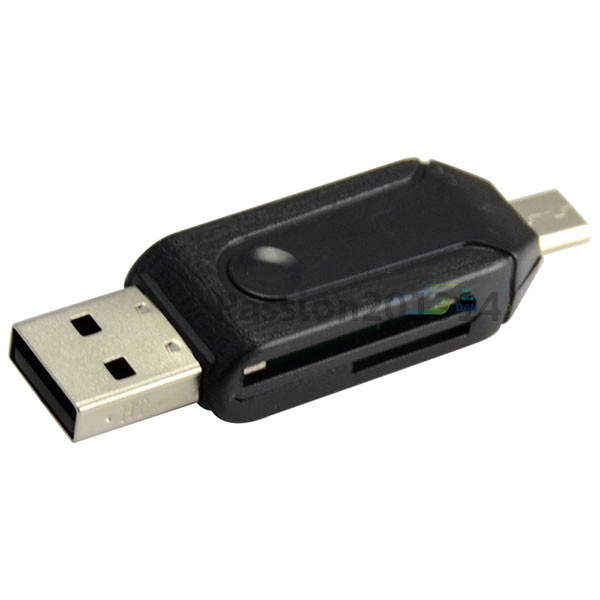 2-in-1 OTG SD Micro USB 2.0 T-Flash Memory Card Reader Adapter For PC ...