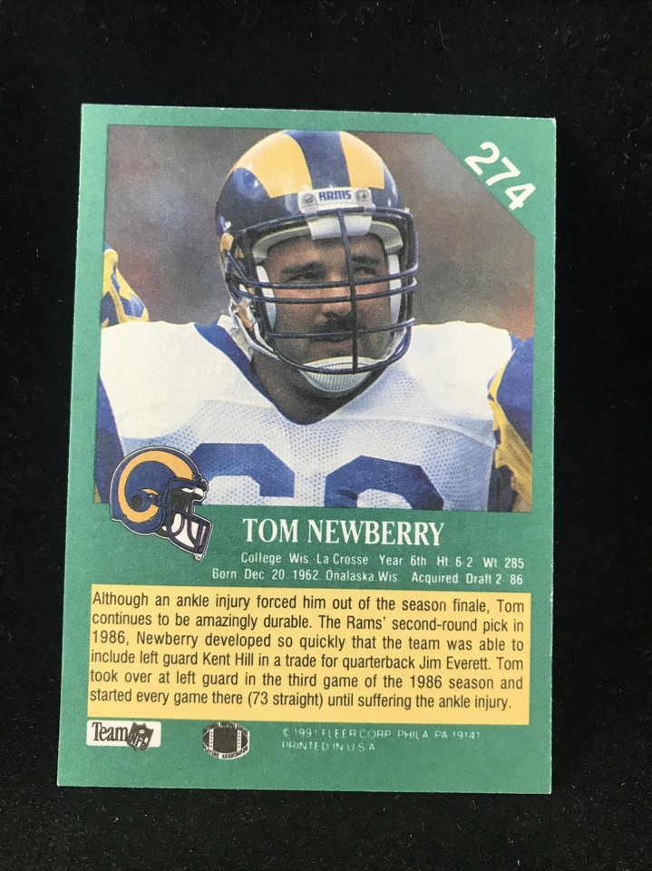 Tom Newberry Los Angeles Rams Autographed Card | eBay