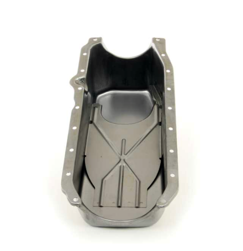 1986-02 SB CHEVY V8 RAW STEEL STOCK OIL PAN 1-PIECE REAR MAIN 305 350 5 ...