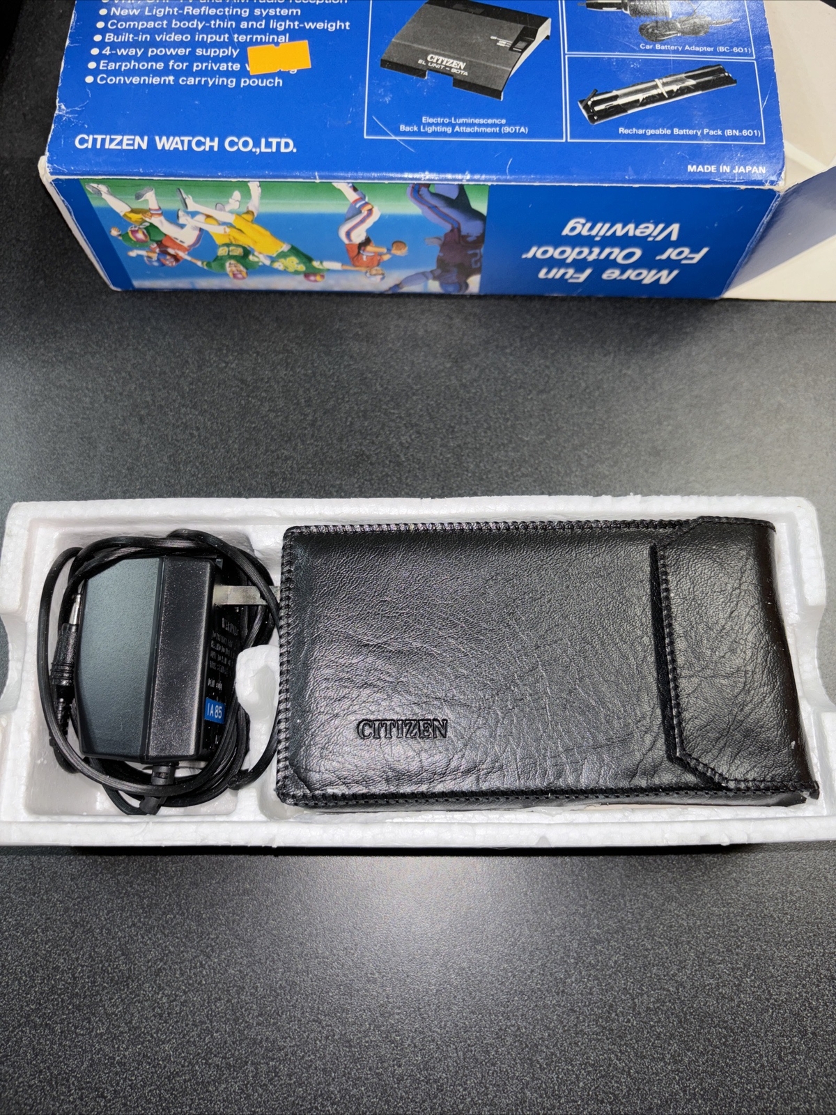 Vintage Citizen Compact Pocket Black White Portable LCD TV 03TA New | eBay